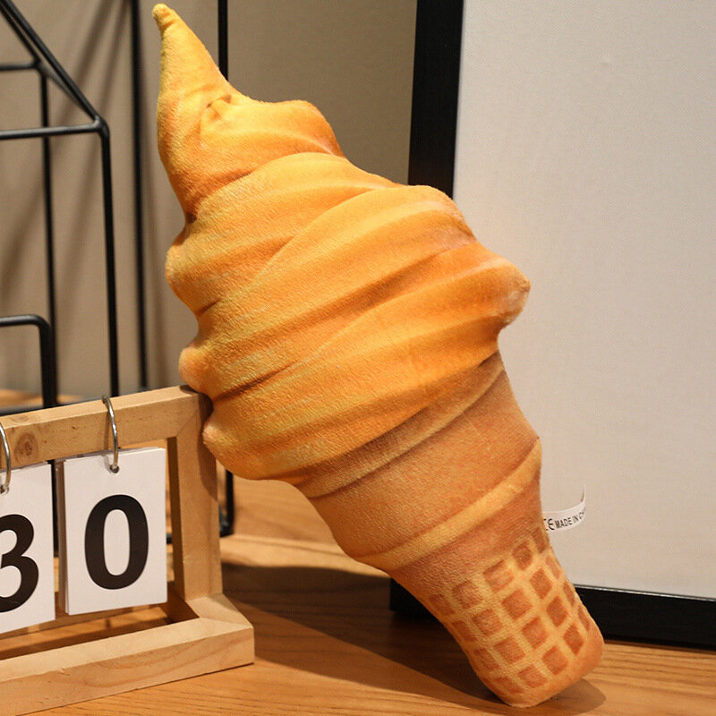 Мягкая игрушка-подушка в виде мороженого в виде рожка, плюшевая кукла, подушка для спины, тканевая кукла, теплые