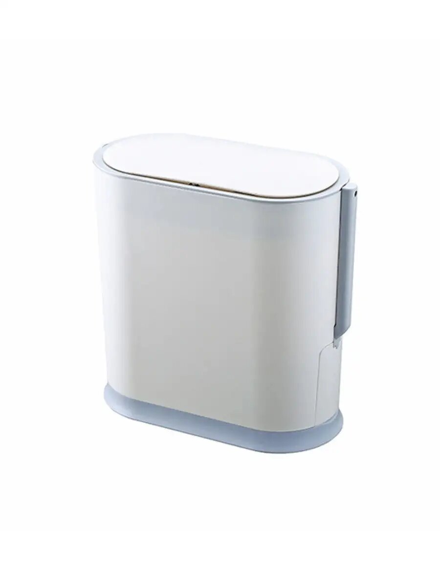 Мусорное ведро Foodatlas JAH-2014 с ёршиком, овальное, пластик, 8 л, белое