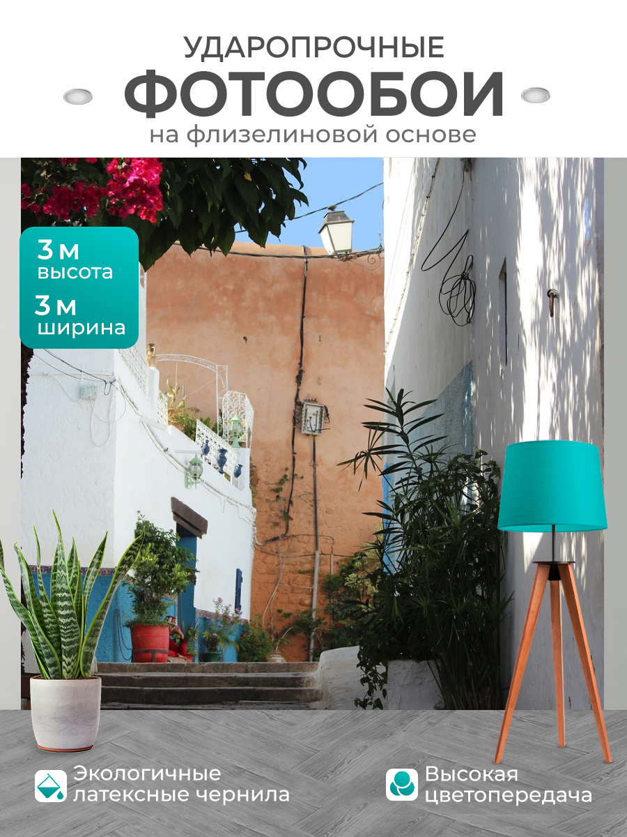 Фотообои моющиеся ударопрочные "Марокко, рабат, касабланка" 300x300 см. флизелиновые на стену