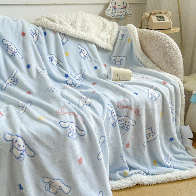 Одеяло из утолщенного овечьего флиса Sanrio, многофункциональное одеяло, милое мультяшное одеяло, молочный бархат, одеяло для сна в детском саду
