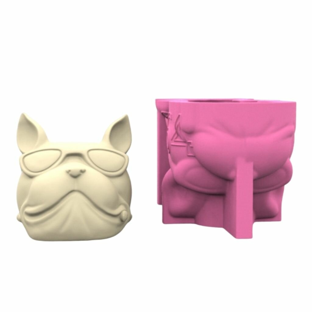 Формы для горшков, ваз в форме бульдога, вазоны, подставка для ручек