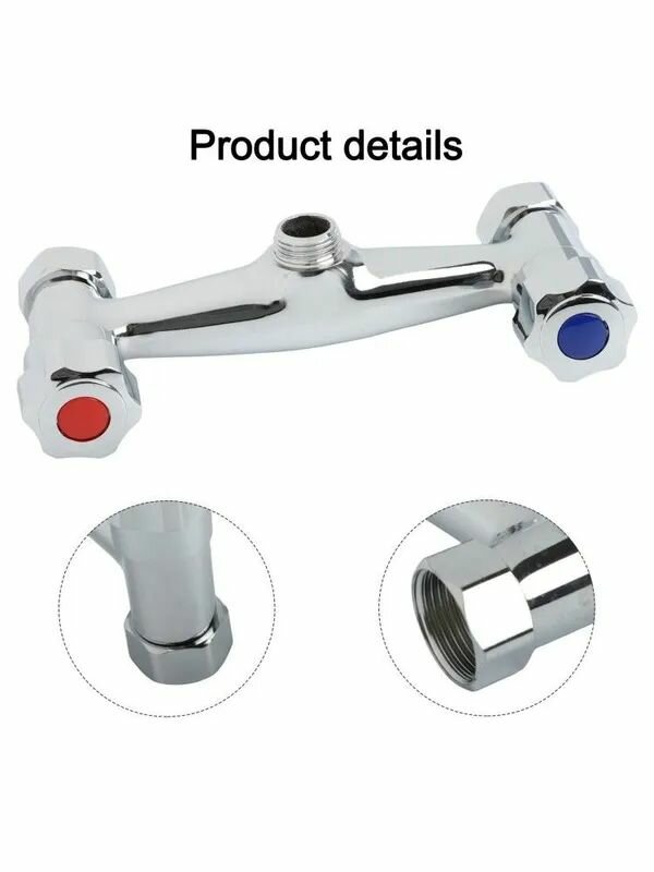 Двойной смеситель для душа с двумя переключателями, горячая и холодная вода, настенный смесительный клапан