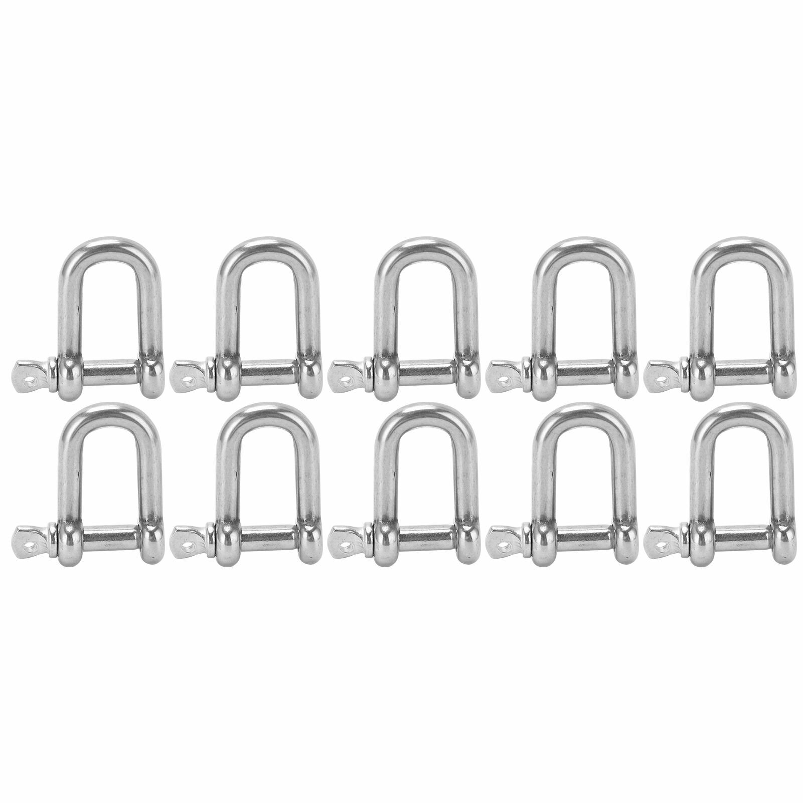 10 шт. D-образная скоба из нержавеющей стали M5, прямой тип, такелажная цепь, скоба, крюк, строп, винт, прочный, устойчивый к коррозии