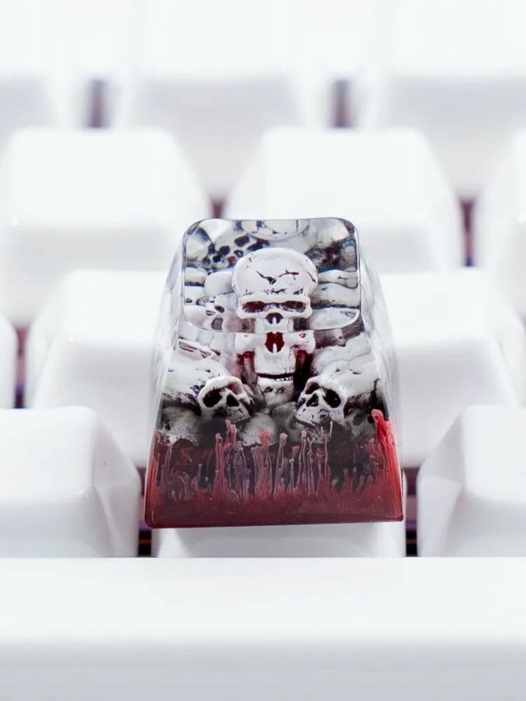 Кейкапы для механической клавиатуры Колпачки SKULL череп, смола, ручная работа, SA профиль, для MX Switch