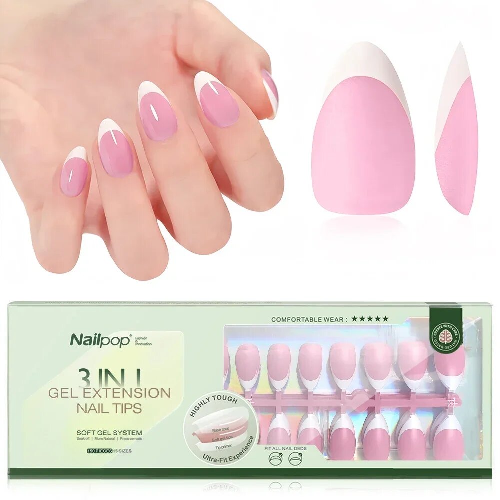 Гелевые ногти Nailpop 3 в 1, 150 шт. YSF-S Almond 5