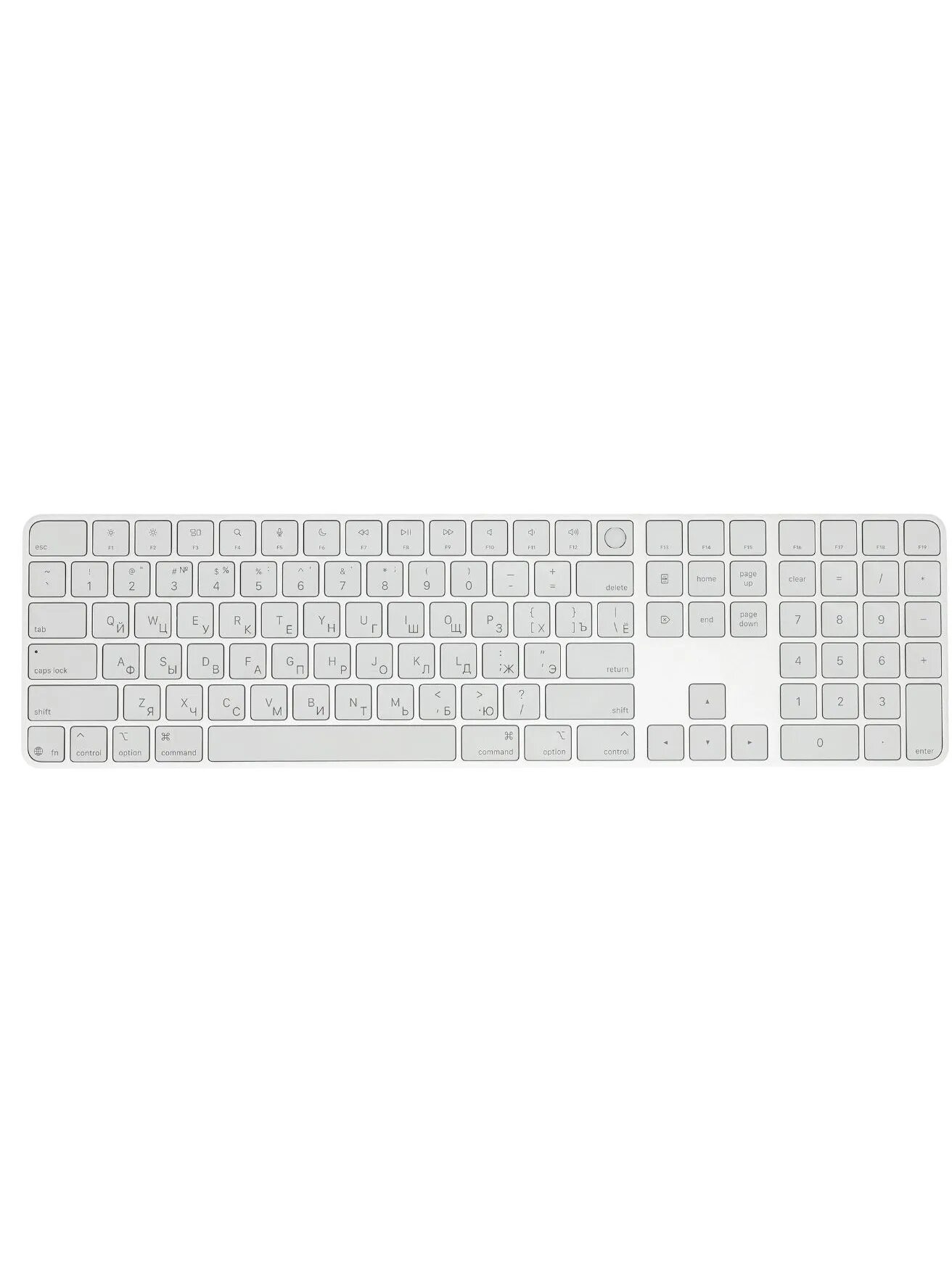 Клавиатура Apple Magic Keyboard MXK73 with Touch ID and Numeric Keypad (USB-C) White