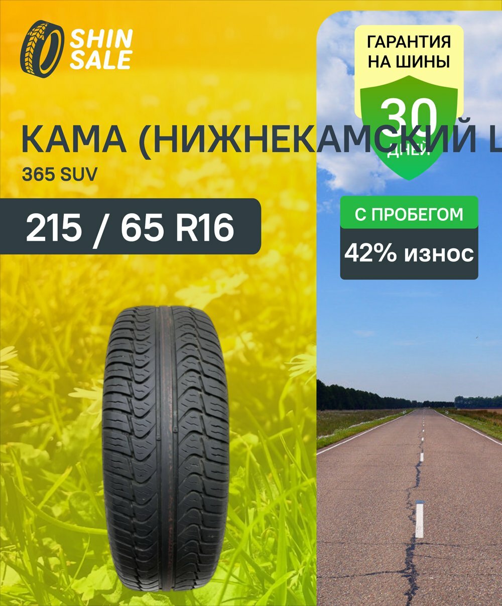 Летние БУ шины КАМА (Нижнекамский шинный завод) 365 SUV 215/65 R16 42.0% износ T0162726