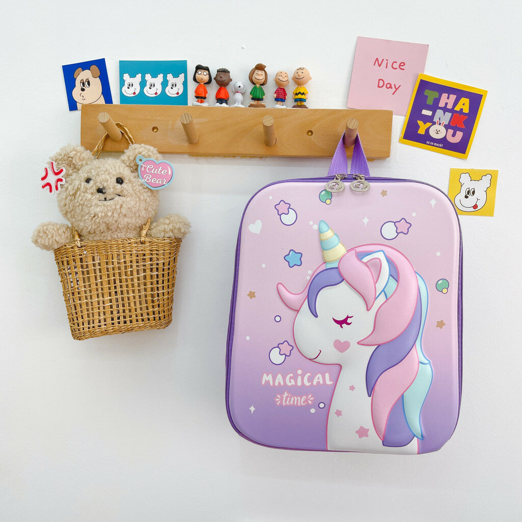 Backpack eva kids purple ice snow queen with breathable and antishock system for toddlers, pink unicorn