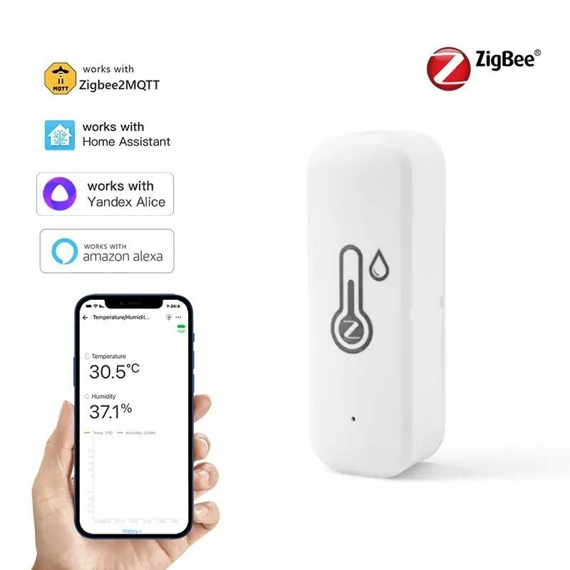 Датчик температуры и влажности Zigbee с Алисой