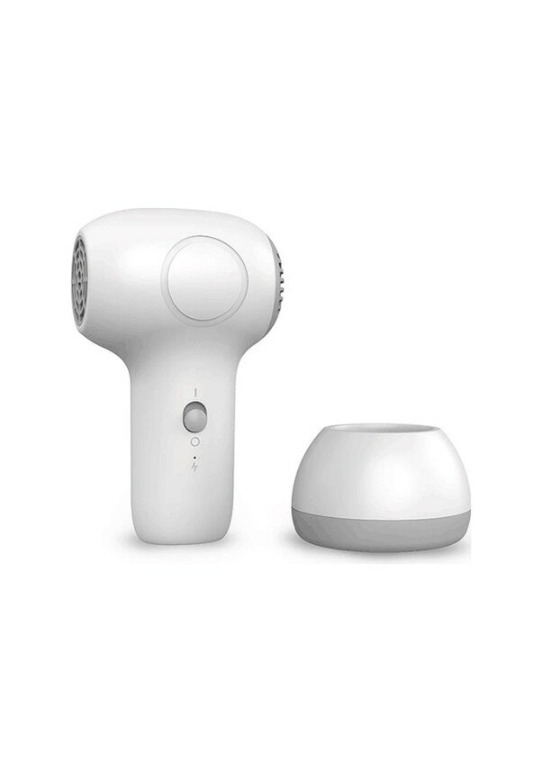 Беспроводной фен, низкий шум, низкое излучение, мягкий ветер для ухода за волосами, детский фен, белый серый, 1 шт фен, 1 шт зарядная станция