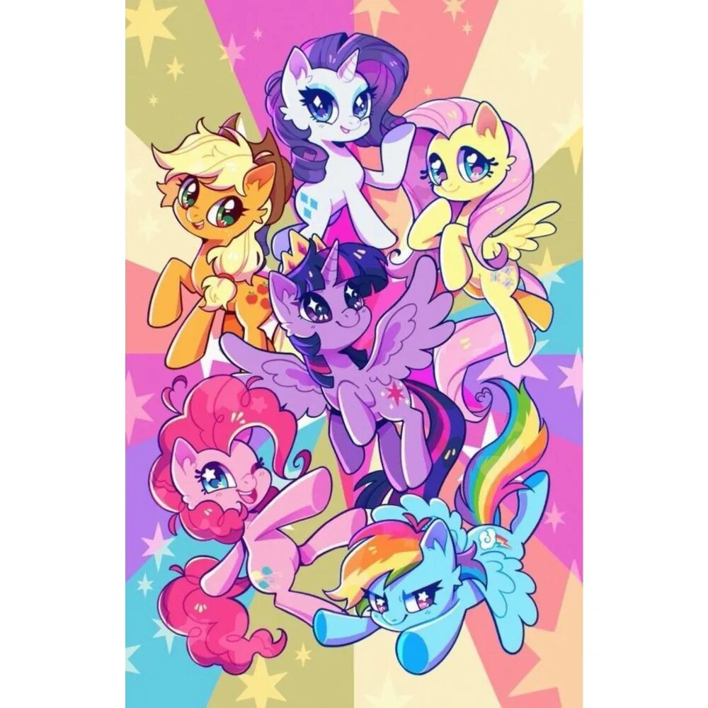 Алмазная Мозаика "Мультфильмы My Little Pony" 40х50 См Алмазная Вышивка / Картина Стразами Подарков / Украшения