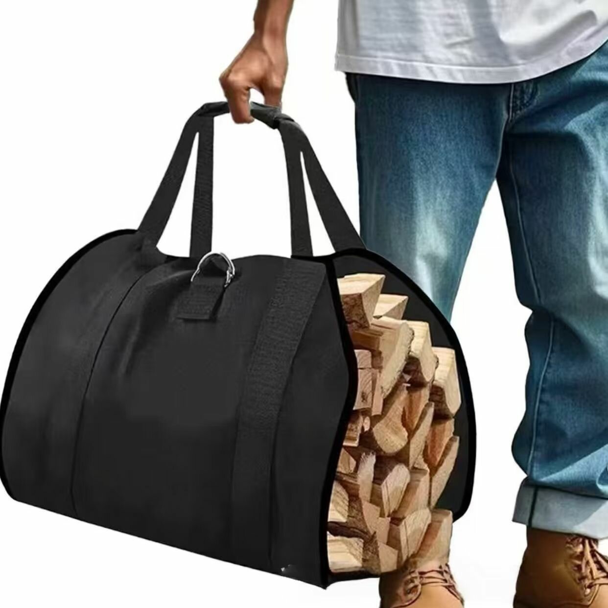 Сумка для хранения дров для кемпинга на открытом воздухе, вместительная переносная сумка