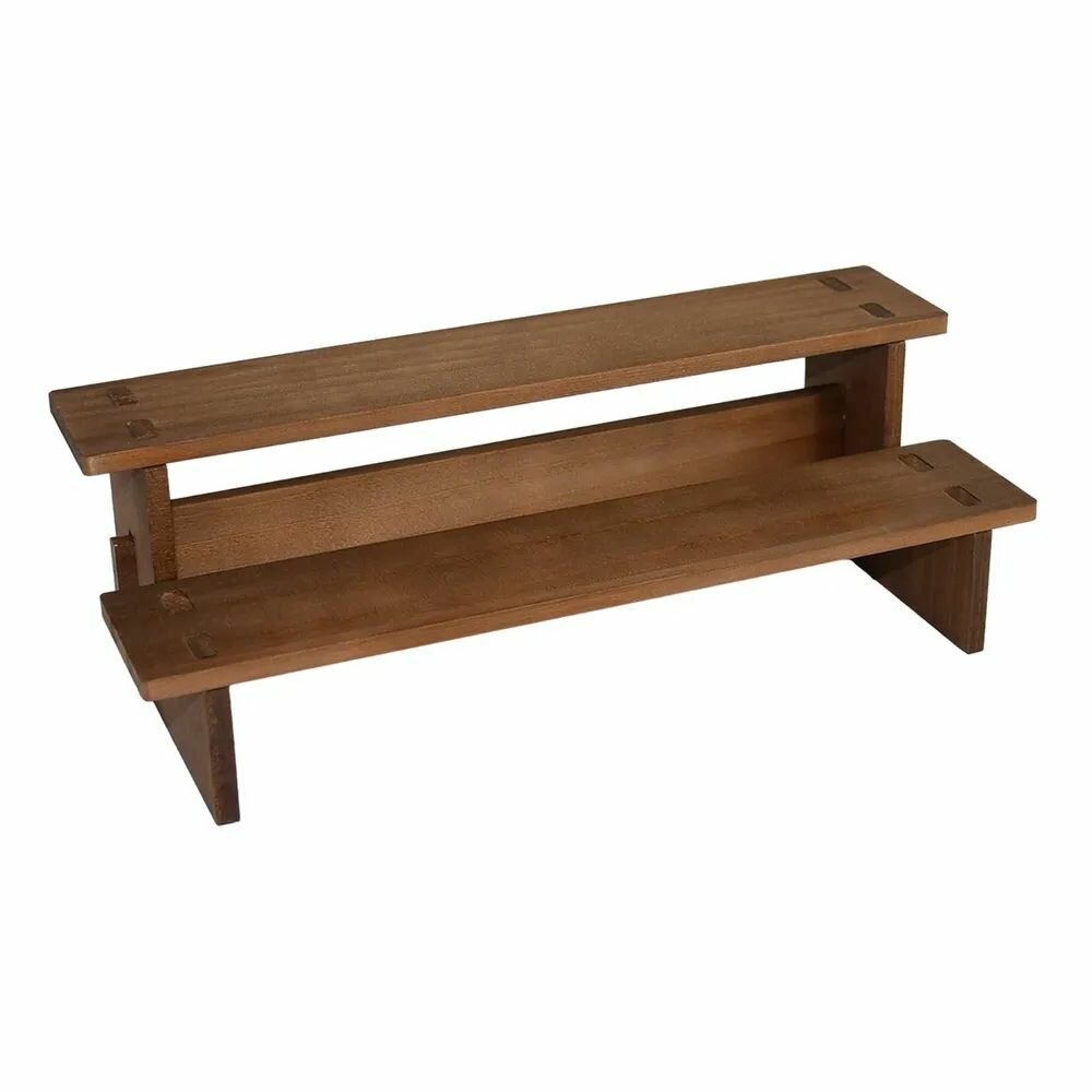 Деревянная полка-витрина для фигурок и игрушек, 2 яруса, 30 см, настольная декоративная подставка