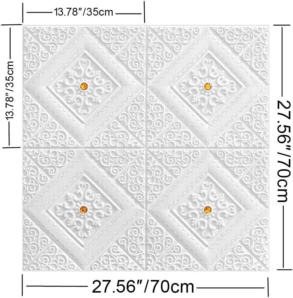 Плита потолочная 700 х 700 мм, C3 Foam, влагостойкая, белая — фото 1