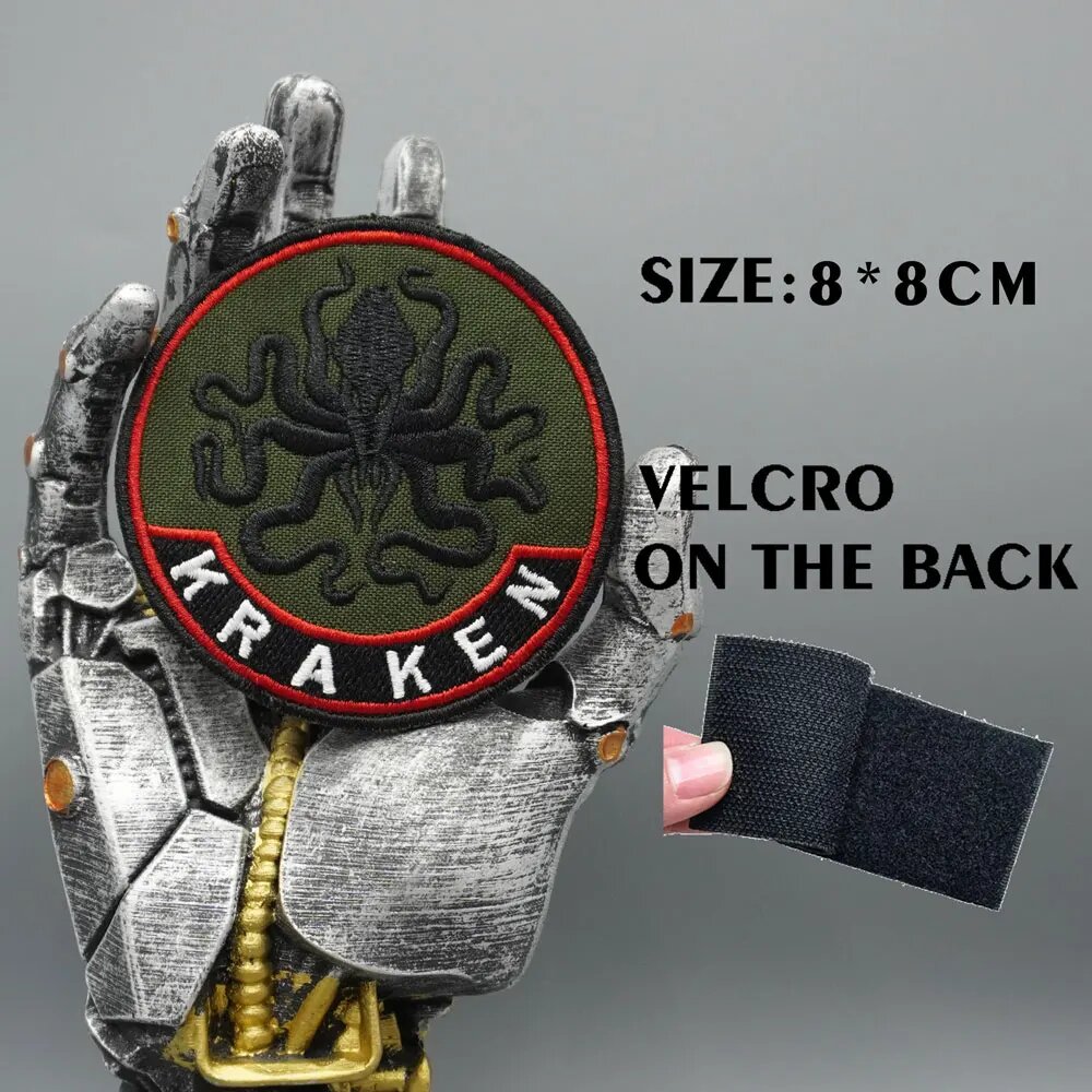 Тактическая нашивка Kraken, 8*8 см, AG50-2 Velcro