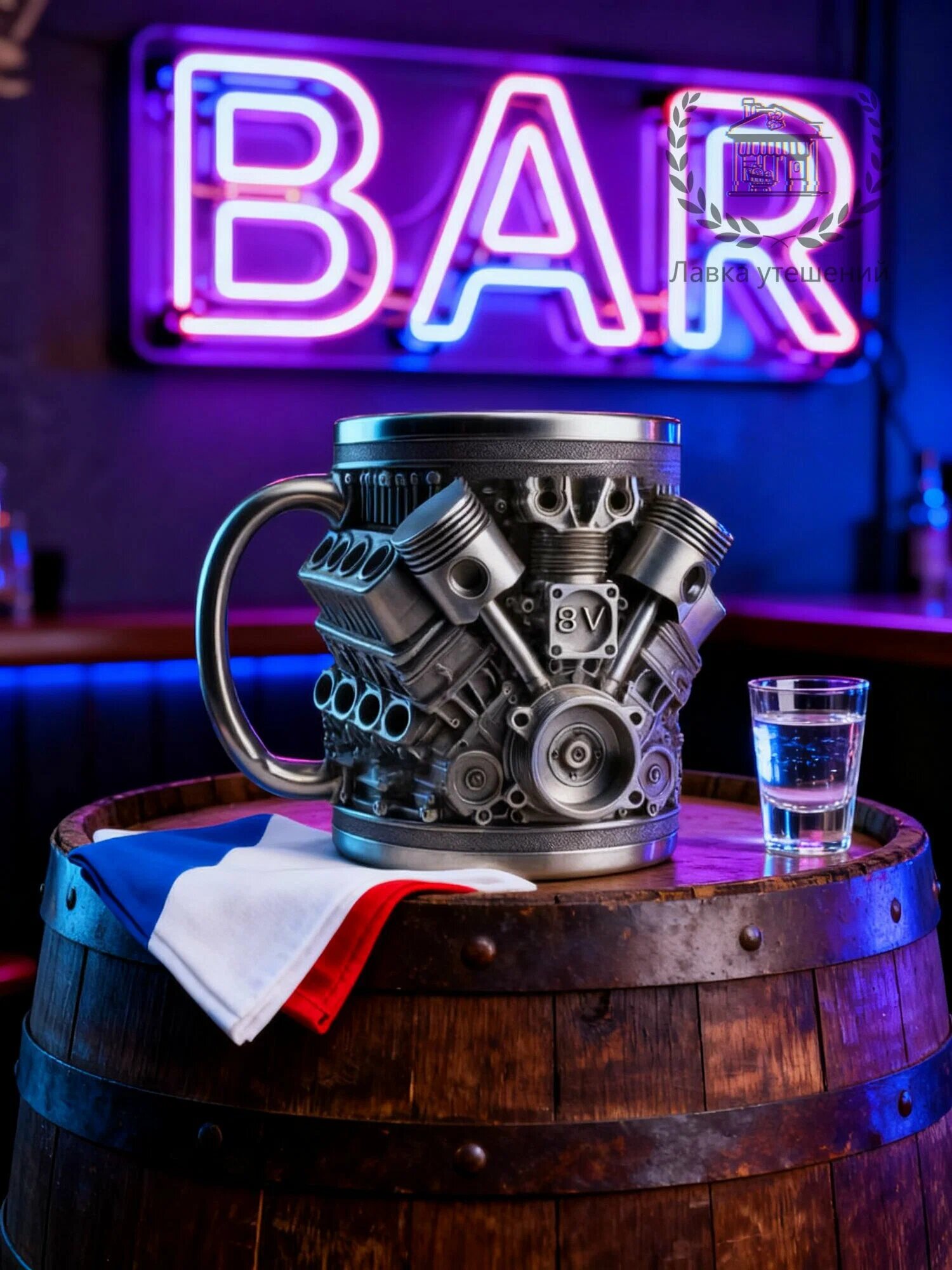 Кружка "Двигатель V8", 400 мл, 1 шт