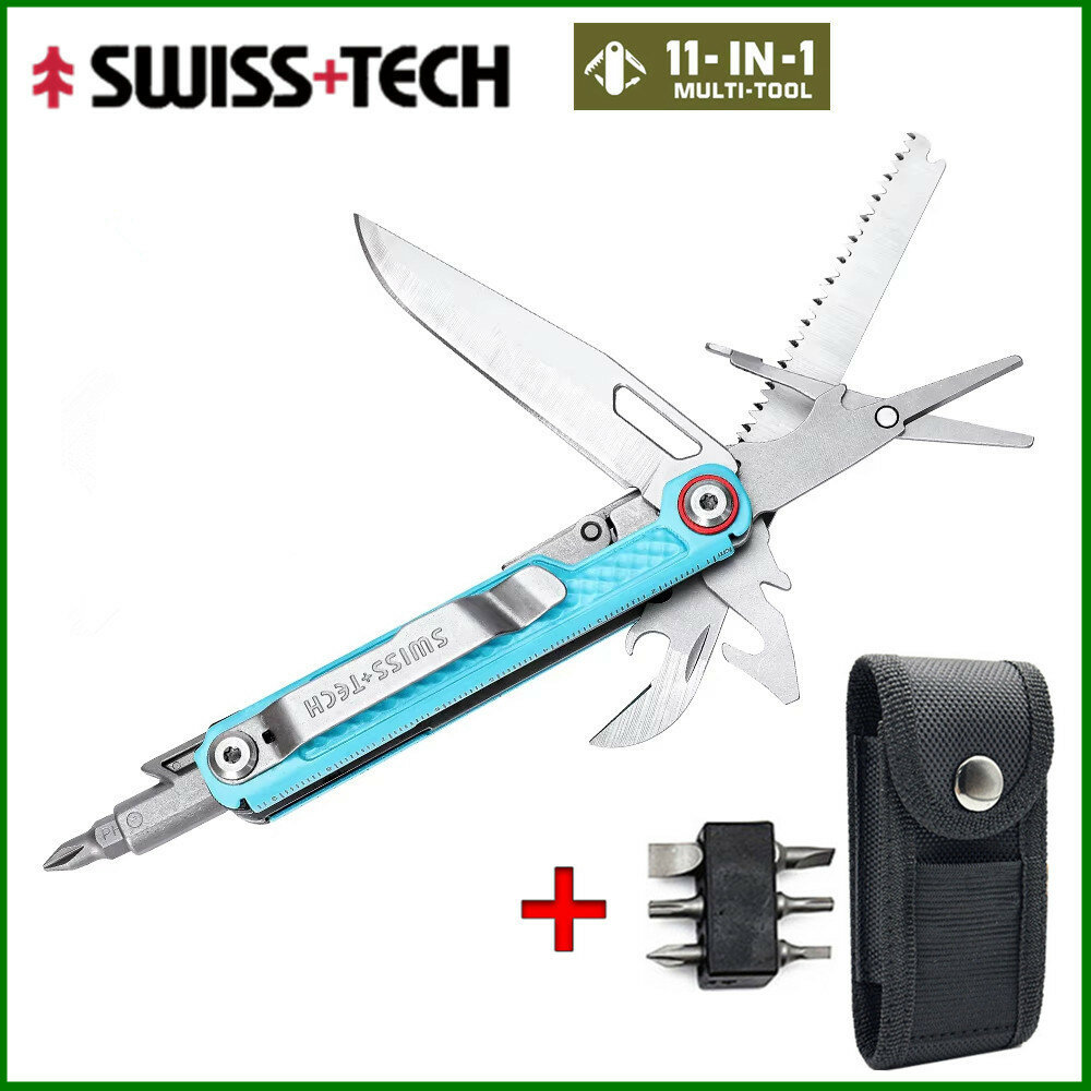 Многофункциональный нож Swiss Tech для выживания на природе, складные портативные ножницы, EDC, аварийное снаряжение