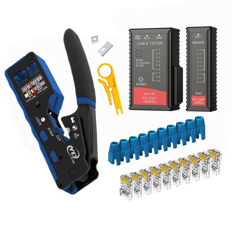 Обжимной инструмент SHOYEE для кабелей Cat5 Cat5e Cat6 Blue set