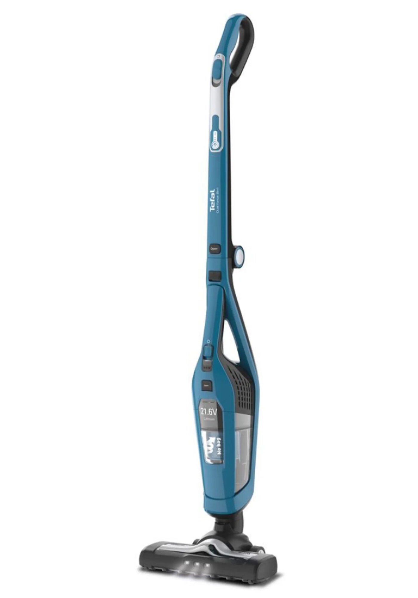 Пылесос Tefal Dual Force TY6751WO, 750Вт, 45 мин, вертикальный, 2в1, LED-подсветкой, голубой