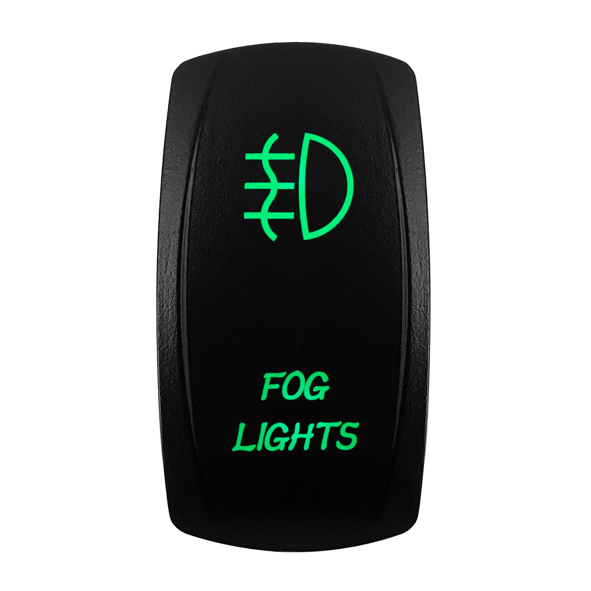 Тумблер Fog Lights 12В/24В, зеленый LED, 20A