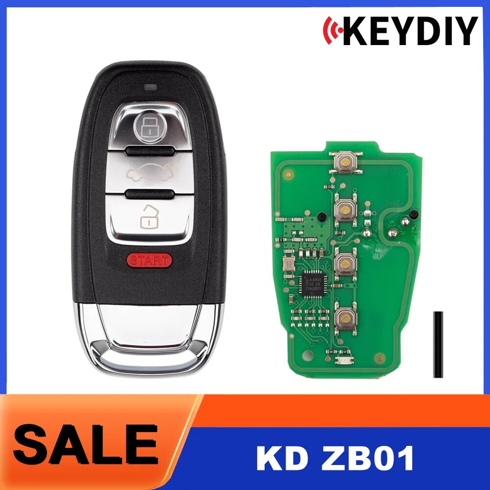 1/2/5 шт. KEYDIY KD ZB01 Универсальный автомобильный смарт-ключ с 4 кнопками для пульта дистанционного управления типа Audi 1 Piece