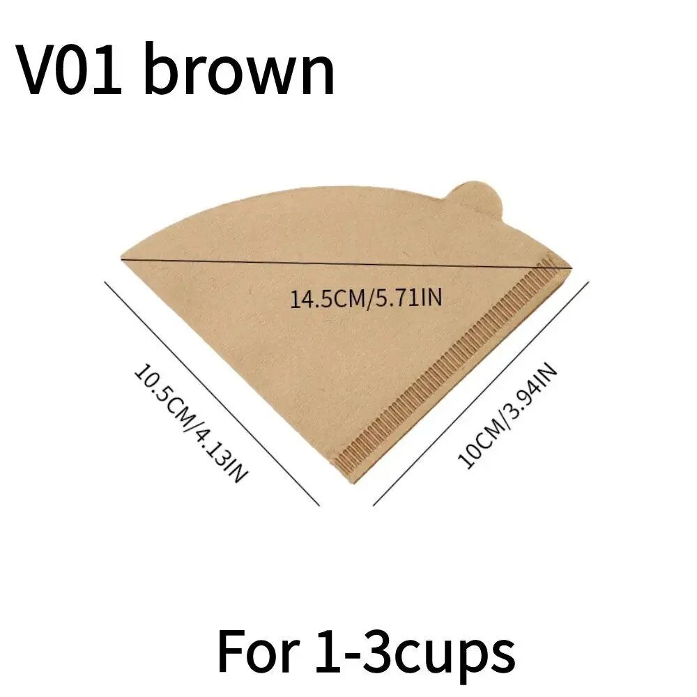Стеклянная воронкообразная капельница для кофе easy time V60 Коричневый, 50PCS brown V01