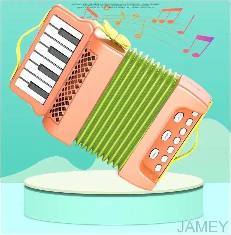 Аккордеон детский музыкальный инструмент, гармошка 40 мелодий, гармонь, 28х13х6 см