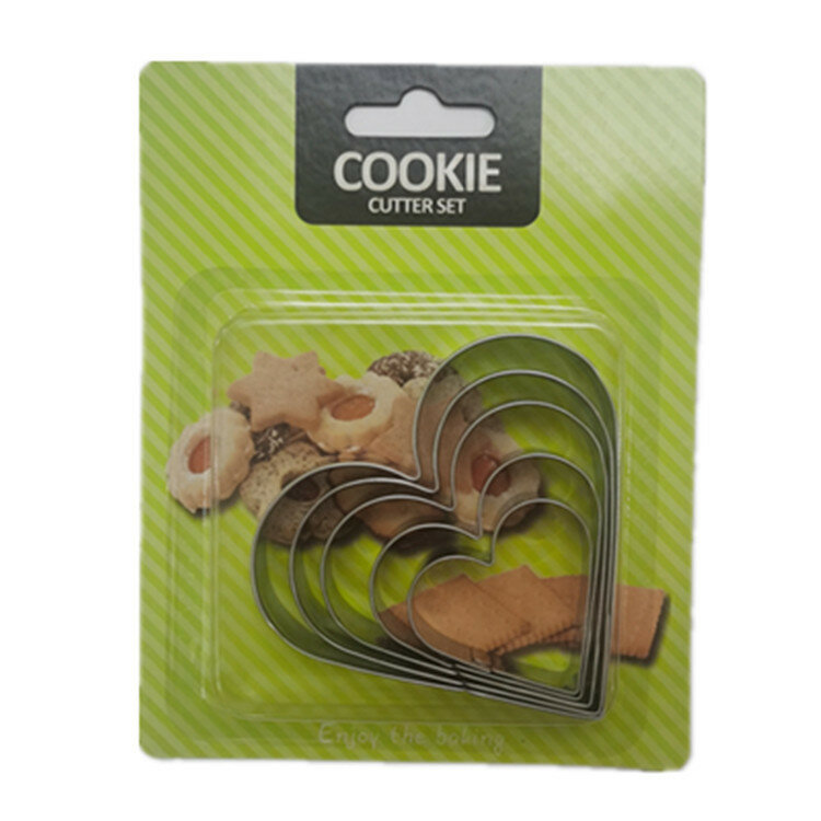 Набор из 5 сердцевидных кулинарных форм, нержавеющие инструменты для выпечки десертов DIY