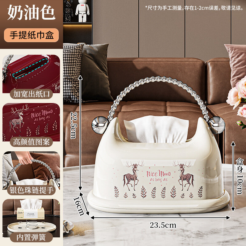 Высококачественная коробка для салфеток 2025 года для домашнего использования, премиальная креативная коробка для салфеток, ручная коробка для полотенец, легкая роскошная коробка для хранения