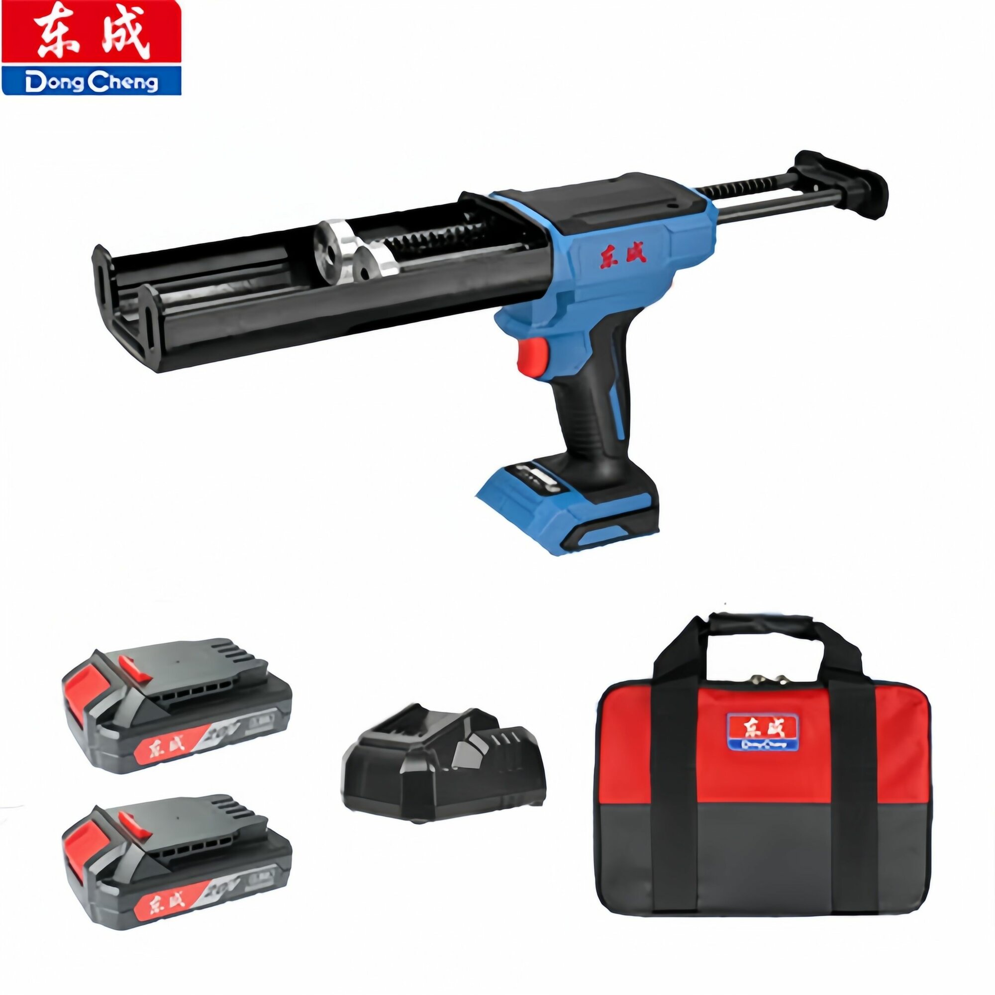 Беспроводной пистолет для герметика Dongcheng DCPJ20, 400 мл, в комплекте, 2,0 Ач*2