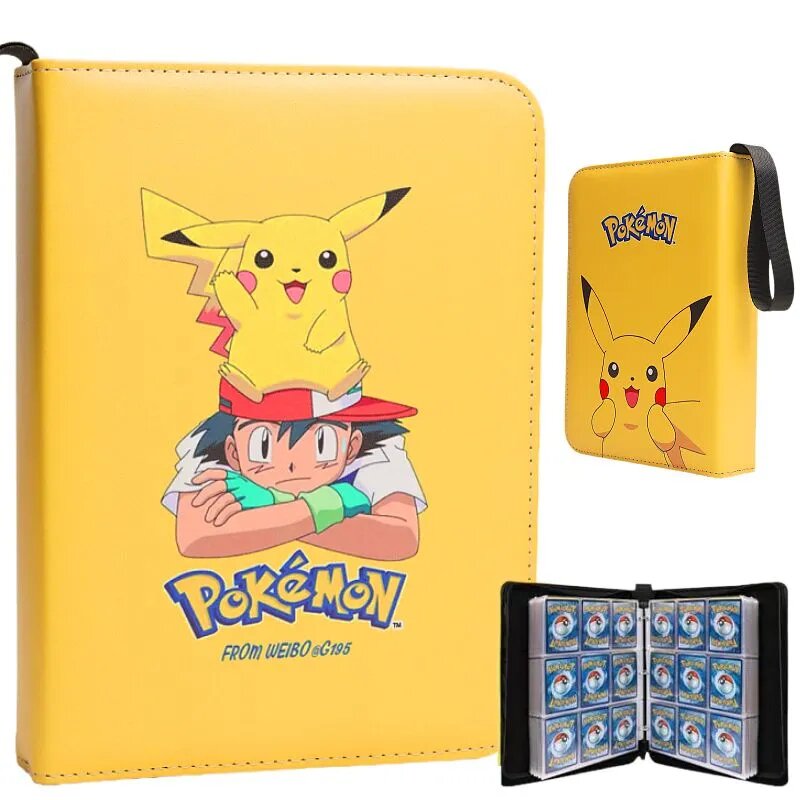 Pokemon Альбом карт коллекции покемонов для карт, желтый цвет, A4, 900 листов
