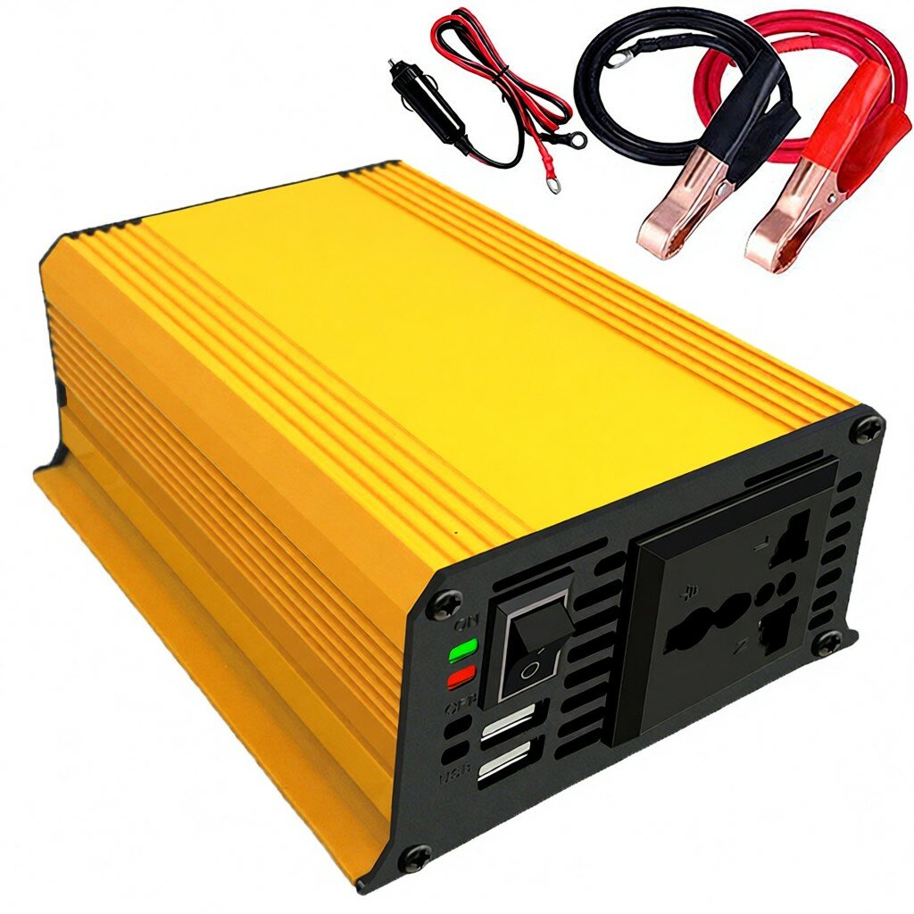 4000W Интеллектуальный цифровой автомобильный инвертор с 2 портами USB и модифицированной синусоидой, с LED-дисплеем