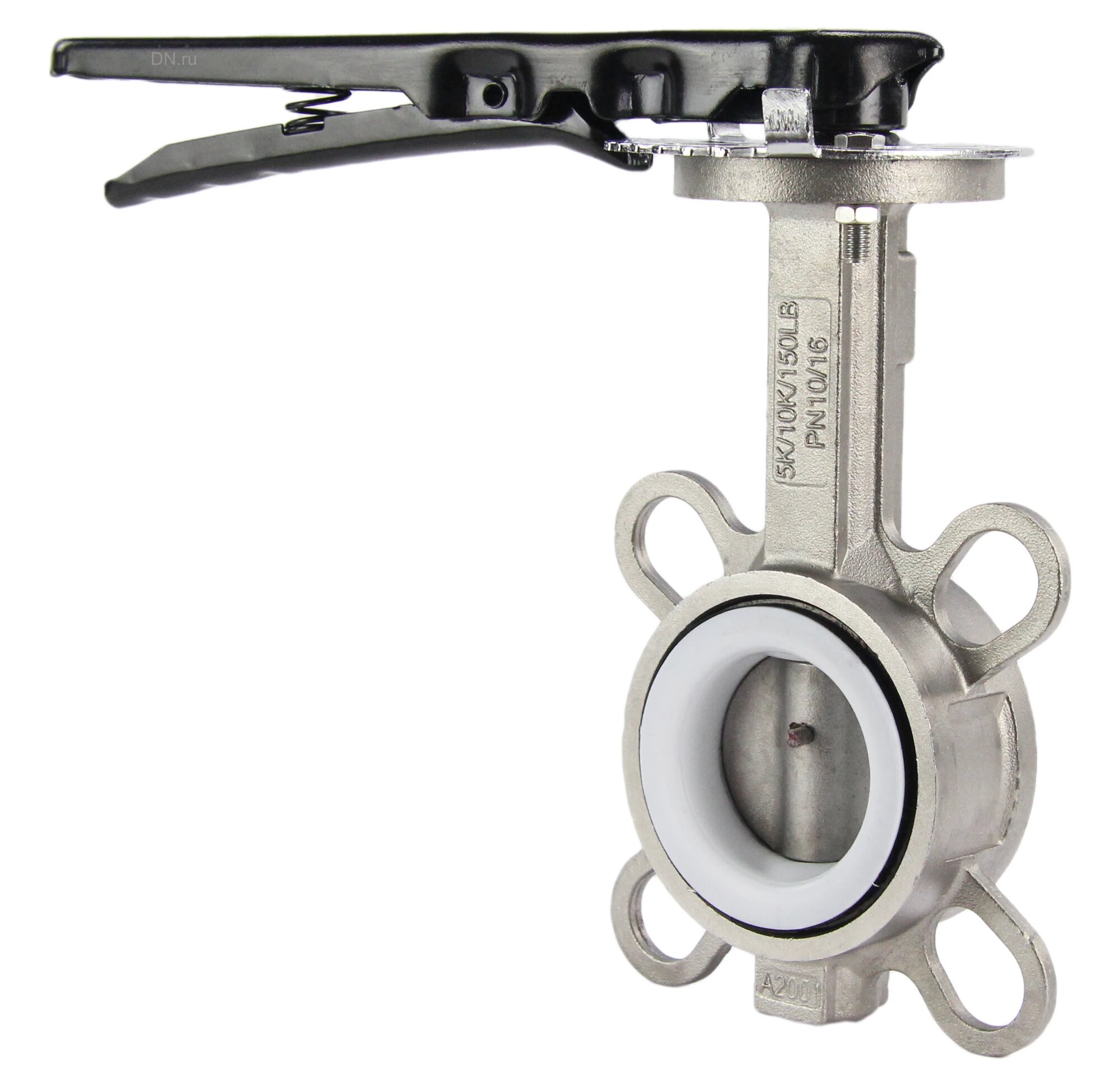 Затвор дисковый поворотный DN.ru 316L-316L-PTFE Ду50 Ру16, с рукояткой