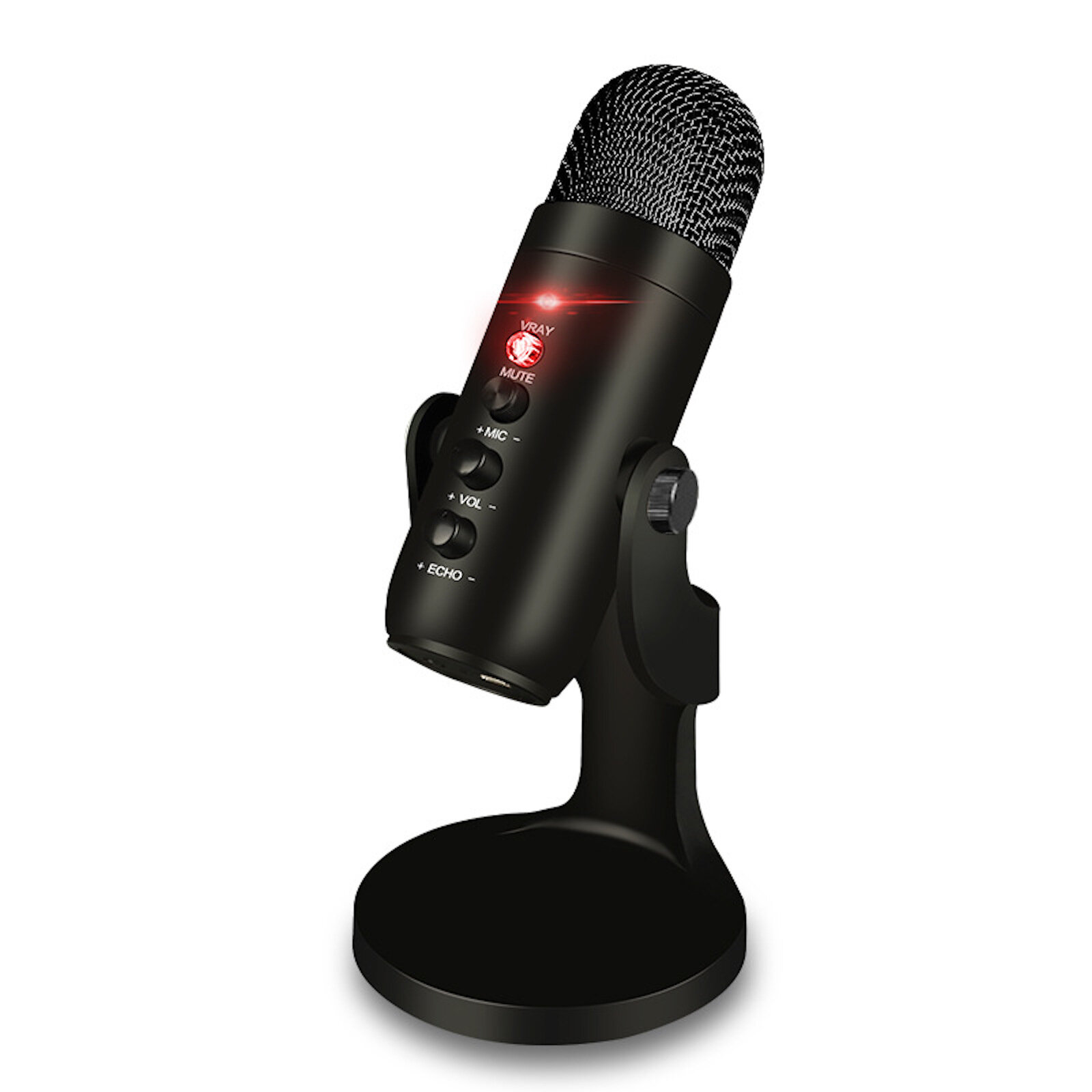 USB Microphone черный серебристый Cardiod Pick-up Condenser с подставкой Plug and Play совместимый с Windows MacOS для Meeting Streaming Singing Recording Podcasting Gaming вес 400г размер 5.5x22.6x10см интерфейс Type-C упаковка 14x12.5x23см 580г в