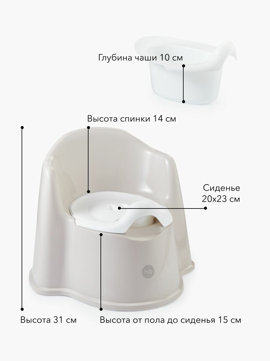 Детский горшок ZOZZY эргономичный с высокой спинкой и антискользящими ножками для мальчиков и девочек — фото 1