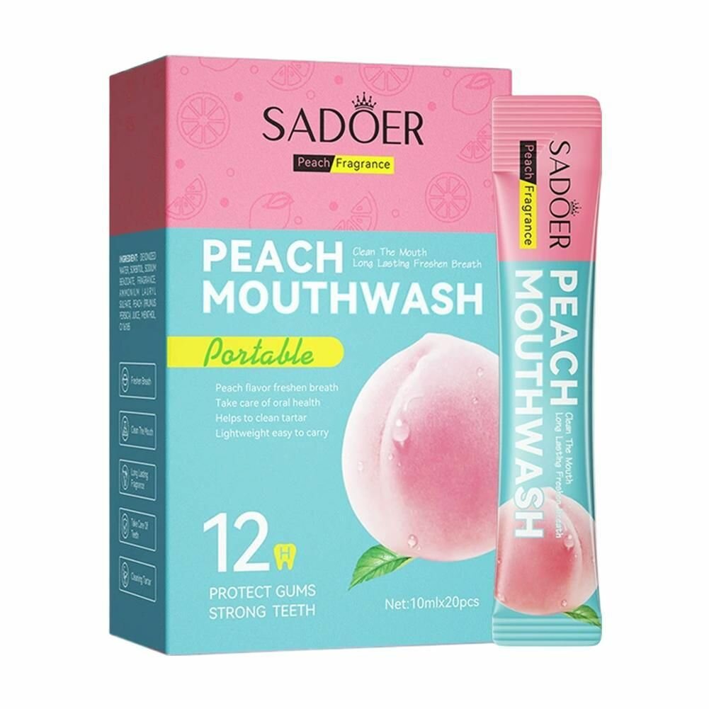 Одноразовый ополаскиватель для рта с фруктовым вкусом, портативный для свежести дыхания в дороге и на работе