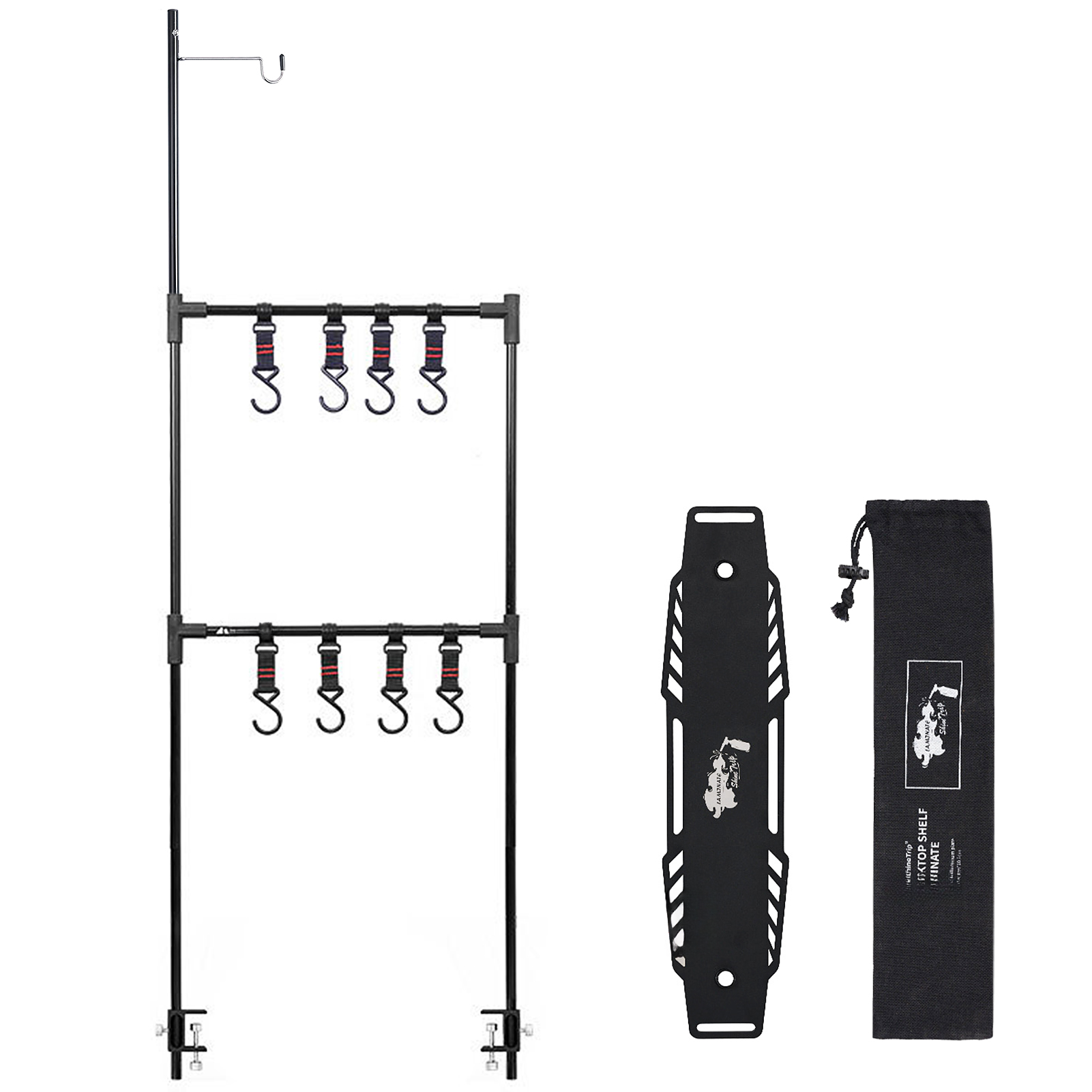 Наружный стеллаж для стола многофункциональный ультralight алюминиевый спальный раковина регулируемый полка для пикника похода трекинга рыбалки сада барбекю, черный, Тип 1 (83*36 см, 470 г) / Тип 2 (114*36 см, 525 г), 1 шт.
