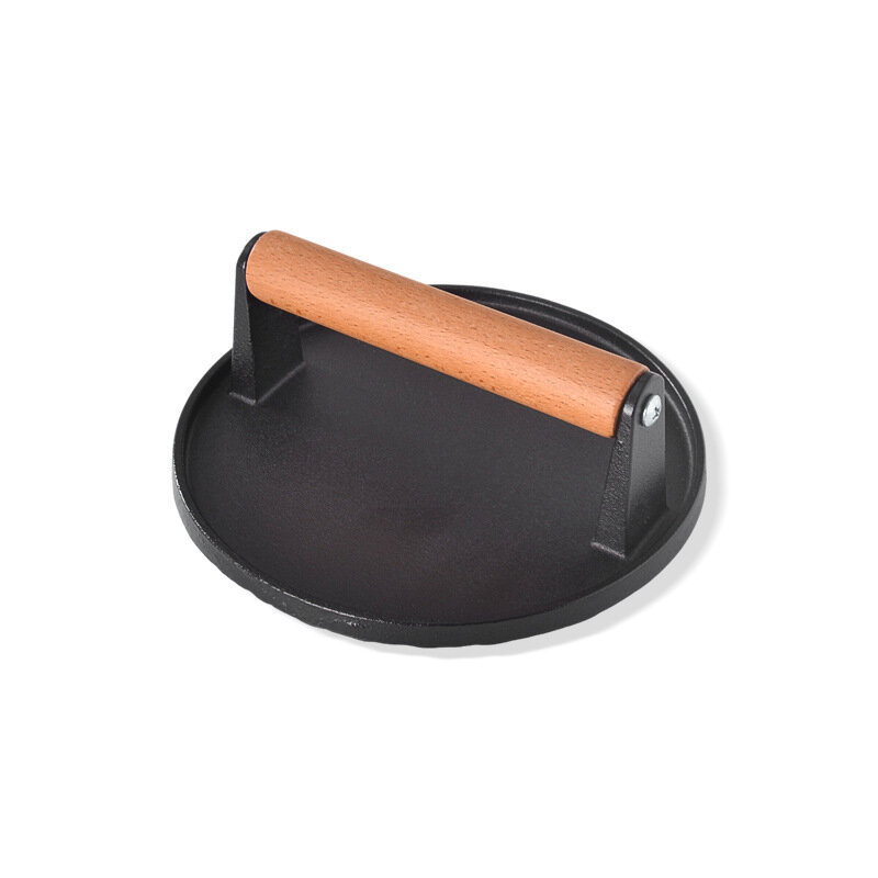 Пресс для мяса из чугуна для улицы Amazon, пресс для гамбургеров, пресс для бекона, инструмент для прессования мяса для кемпинга и барбекю