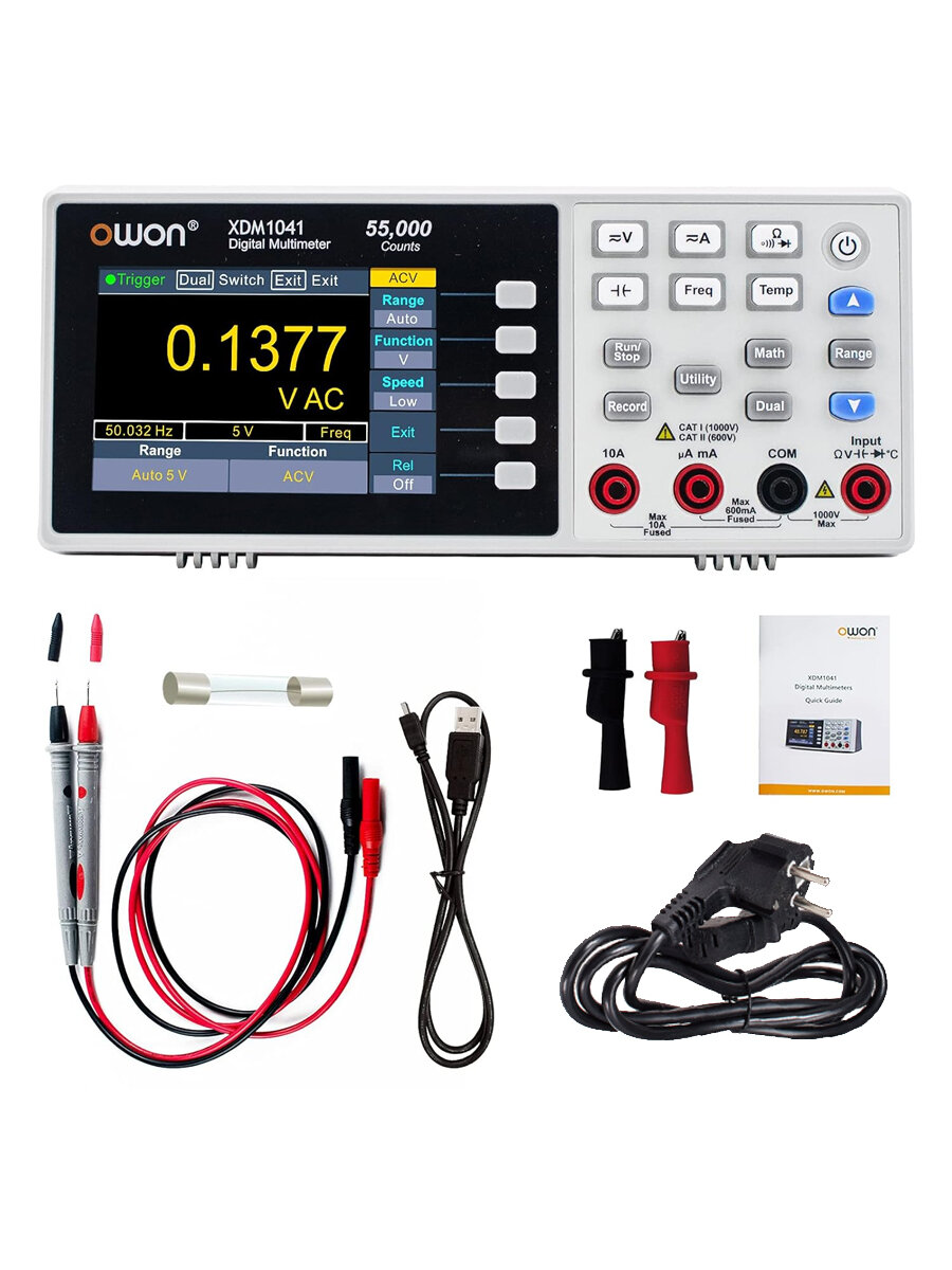 Измерительный прибор электрический тестирования Мультиметр OWON XDM1041 для дома, 55000 отсчётов, EAC