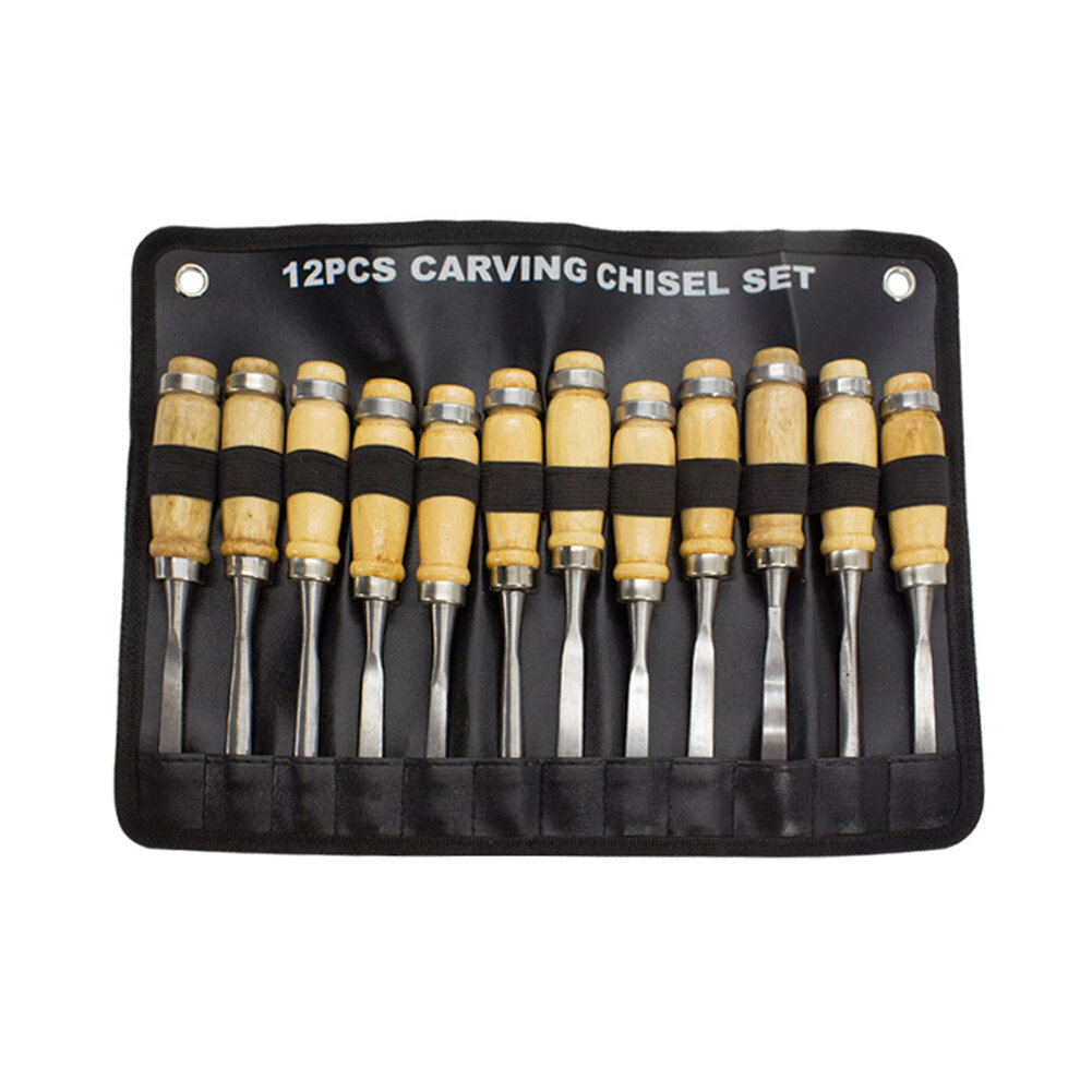 Набор режущих инструментов для деревообработки 12 штук, многофункциональные режущие инструменты для деревообработки, бытовой инструмент для самоделок с сумкой для хранения, материал дерево+сталь, длина резака 200мм, размер упаковки 340*280*30мм, вес