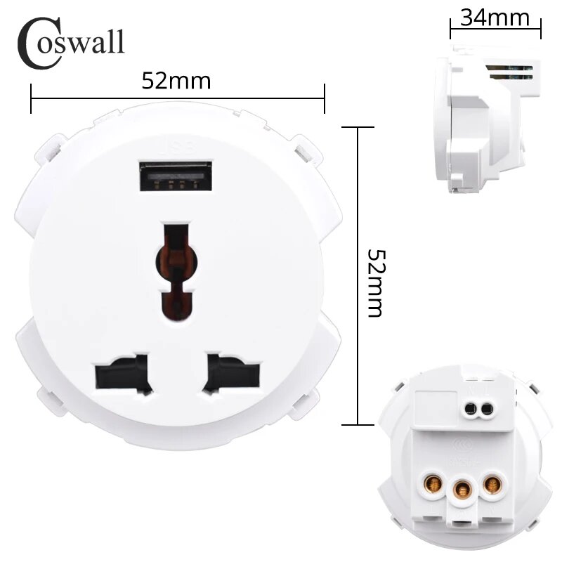 Coswall CS-R11 белый стеклянный выключатель