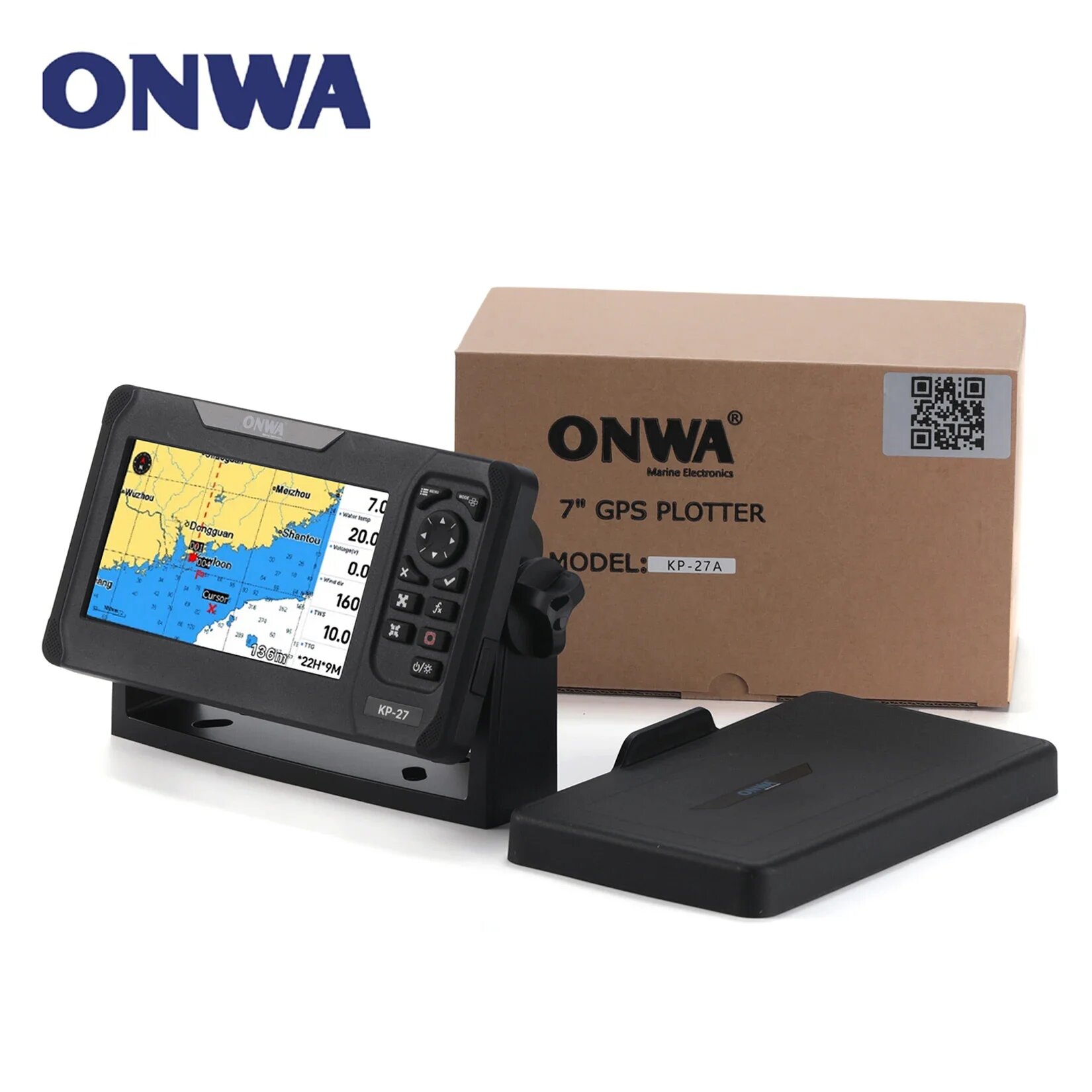 ONWA KP-27A 7-дюймовый GPS-картплоттер со встроенным транспондером отслеживания AIS класса B+