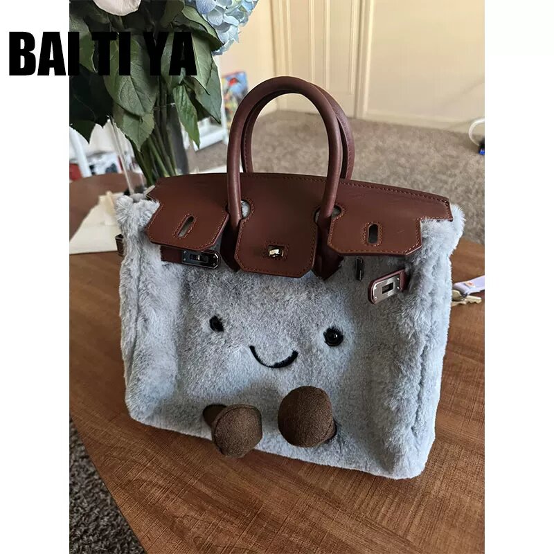 Оригинальный нишевый дизайн, сумка в стиле желе, милая плюшевая сумка Birkin, сумка через плечо BK Little Elf