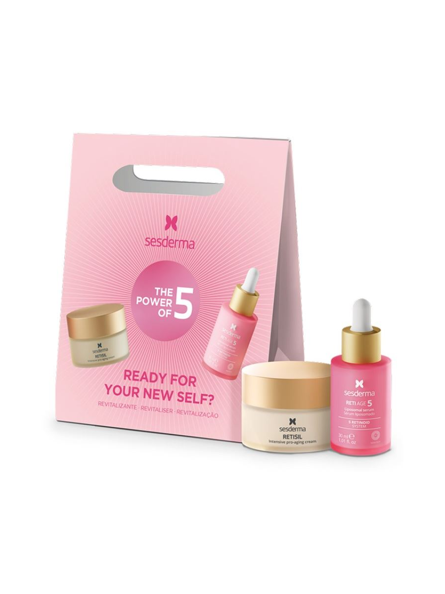 Набор Антивозрастной уход для лица Sesderma Retisil Reti-Age The Power Of 5: сыворотка, 30 мл + крем, 50 мл