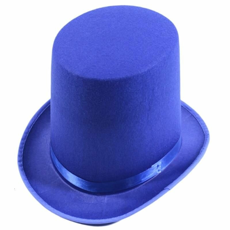 Фетровая шляпа-цилиндр, Черная ковбойская шляпа с короткими полями, Подарок-сюрприз для парня, Королевский синий