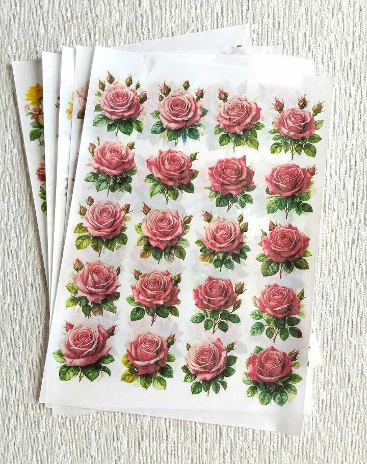 Набор бумаги для декупажа 5 листов А4, 40 гр/2м.