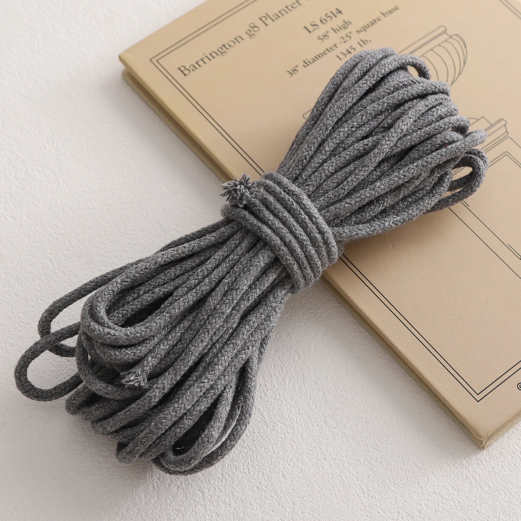 Хлопковый шнур Beadia 10 метров 3 мм Серый, Dark Gray