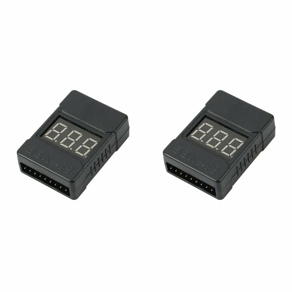 2X BBX1-8S 1-8S 2-в-1 Тестер напряжения литий-полимерных аккумуляторов/Звуковой сигнализатор низкого напряжения/Проверка батареи с двумя динамиками, в комплекте с кейсом