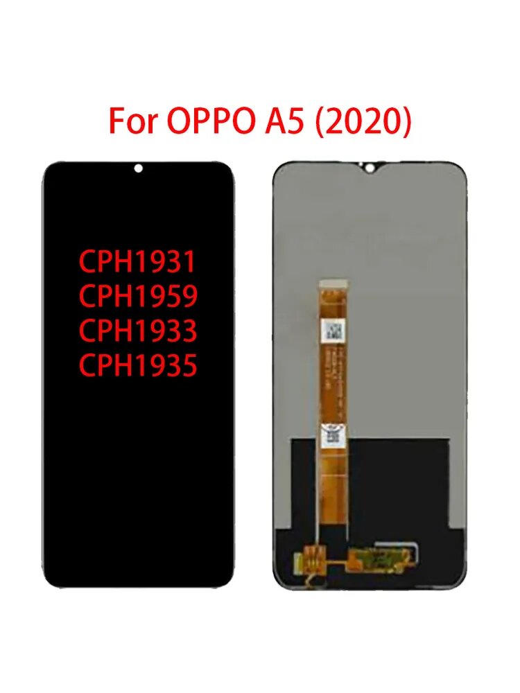 Дисплей на OPPO A5 (2020) в сборе с тачскрином Черны