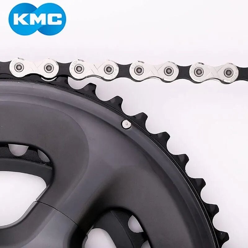 Цепь KMC X10 для велосипеда, 10 скоростей, серебристая, для горного, городского, гравийного велосипеда — фото 1